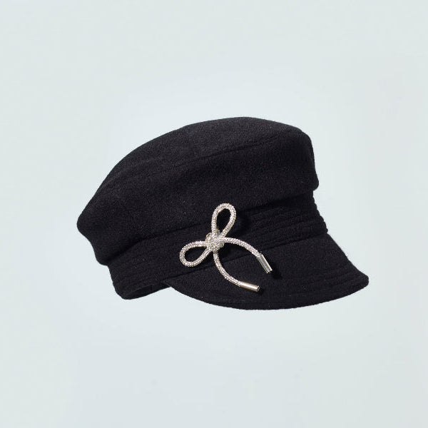 Misa Harada Hats | ALEX-BLACK| Marine cap in black cashmere mixed wool ...